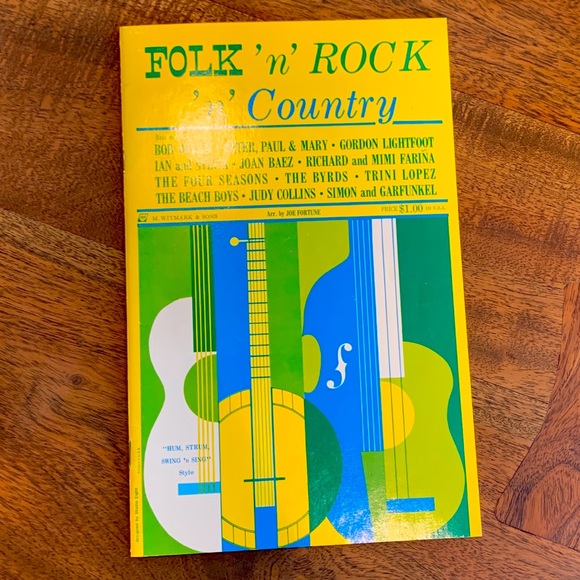 Vintage | Accents | 5 For 5 Vintage 1967 Folk N Rock N Country Songbook ...